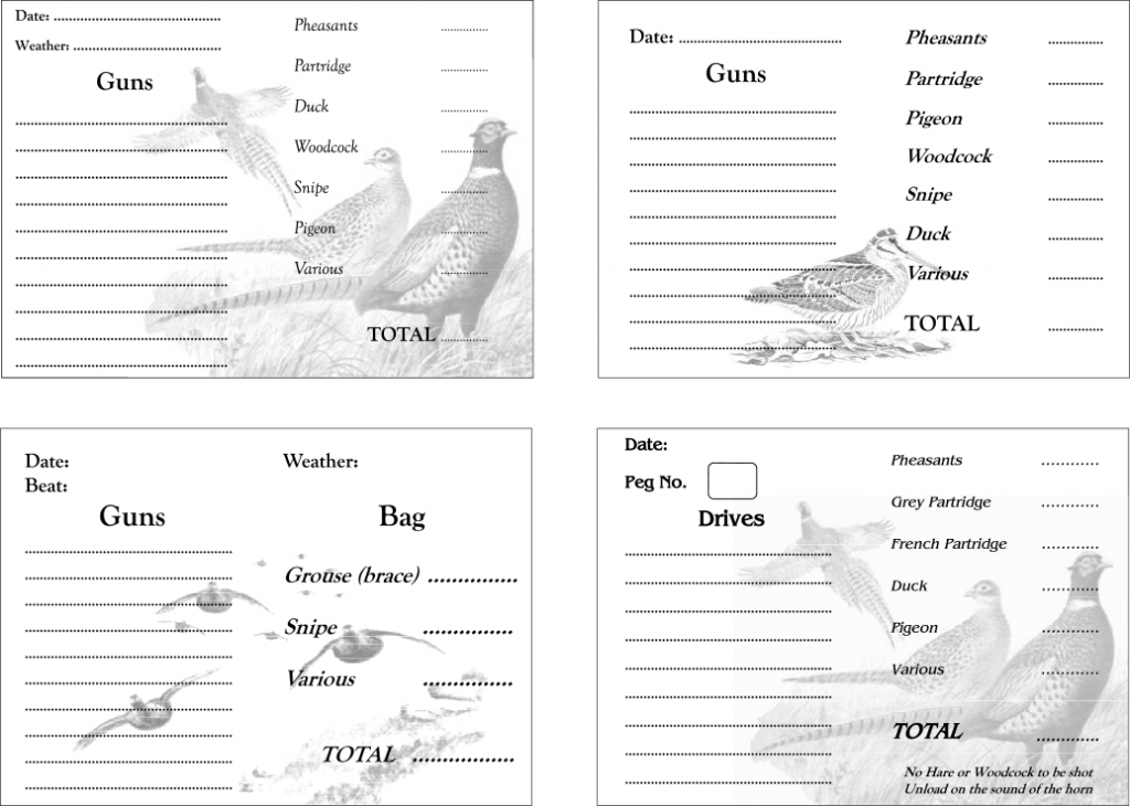 Gamecard UK - Bespoke Gamecards for your Shooting Day